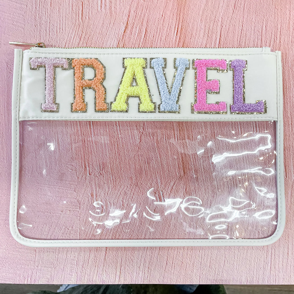 "Travel" Clear Chenille Letter Pouch – Henson Florist & BelindaBelles